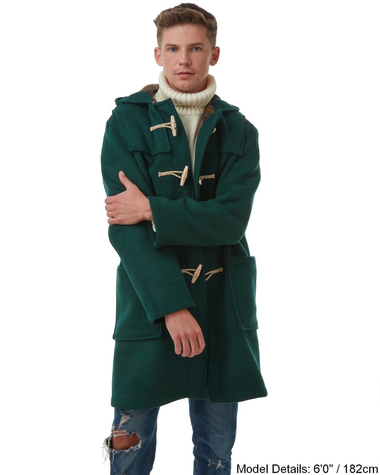 Men's Duffle Coat Classic Fit British Racing Green - Wooden Toggles ...