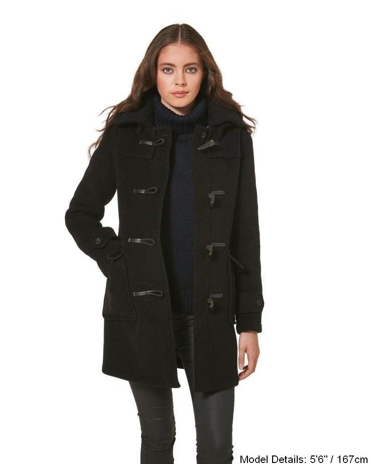 Women's London Classic Fit Duffle Coat Black | Original Montgomery ...