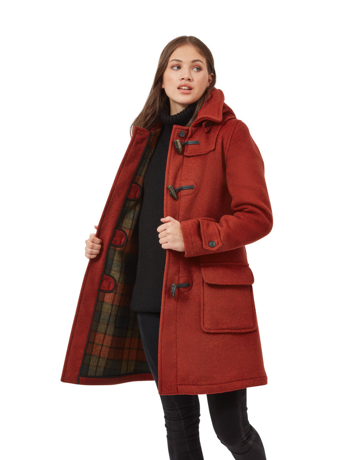 Women's London Classic Fit Duffle Coat Burnt Orange| Original ...
